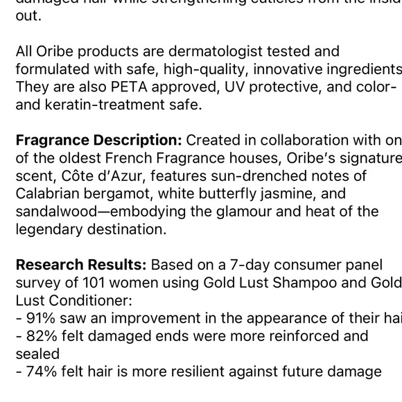 Oribe | Hair | Pick 85 Oribe Gold Lust Shampoodeluxe Sample Size | Poshmark